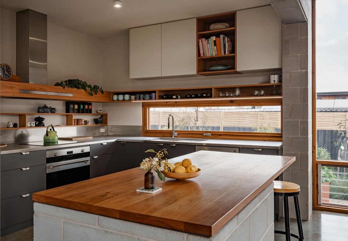 Courtyard design creates a sunny, yet protected, coastal home