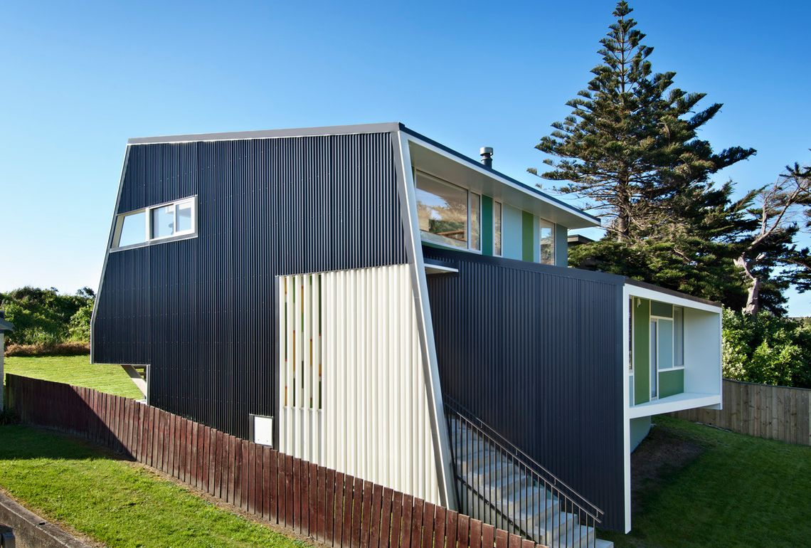 Waikanae House is a Modern Fibro Shack that Captures the Views