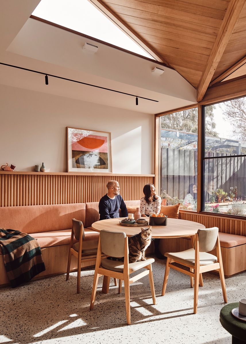 An intricate roofline, folded like origami, grabs light and views