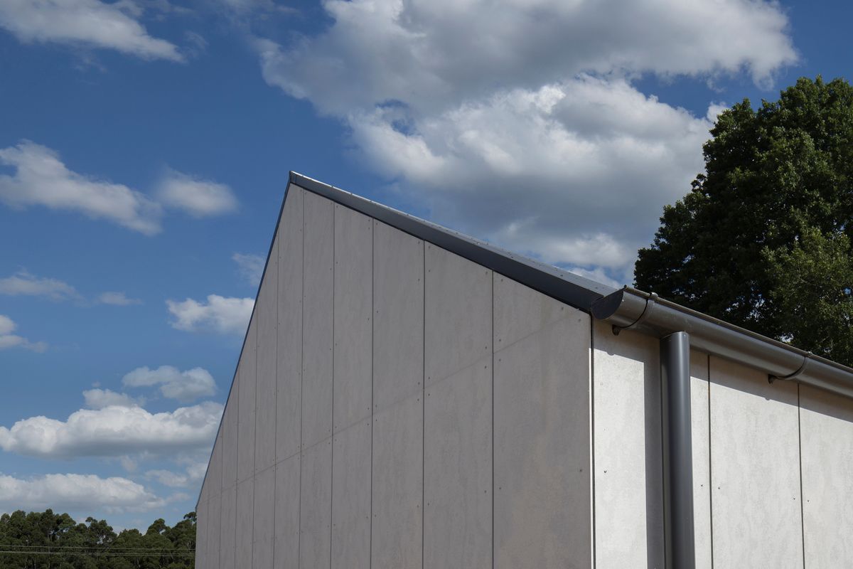 Modern Barn Outside, Minimal Studio and Gallery Space Inside