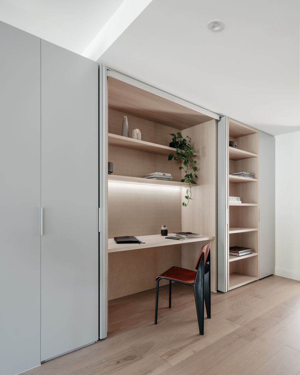 Space-efficient Apartment Renovation Finds Room for a Home Office