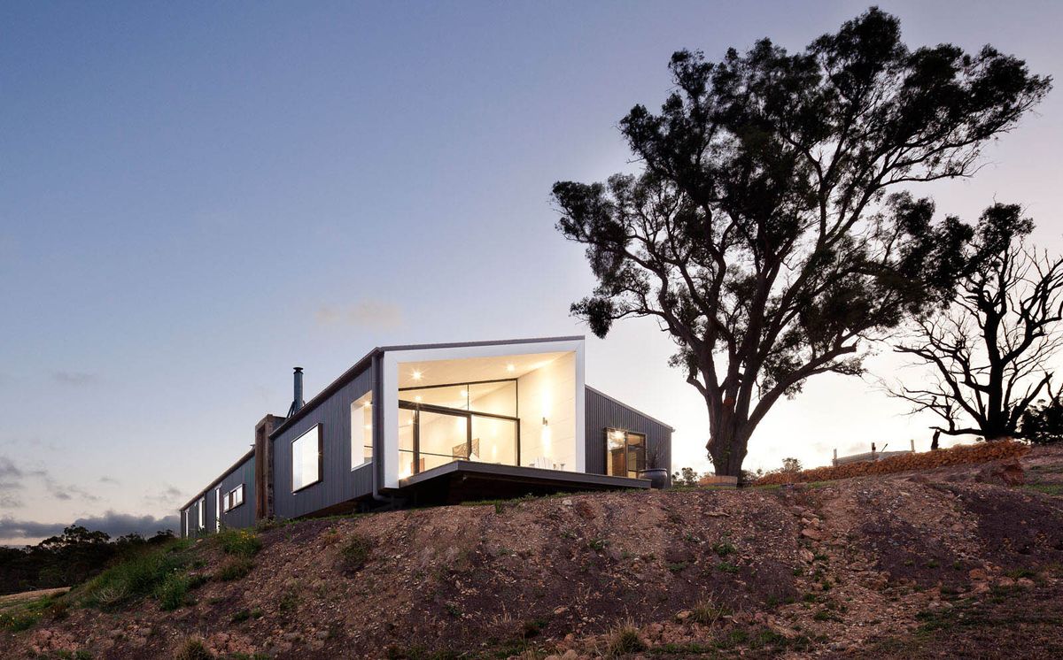 Striking Prefabricated Home Settles Into This Stunning Rural Site