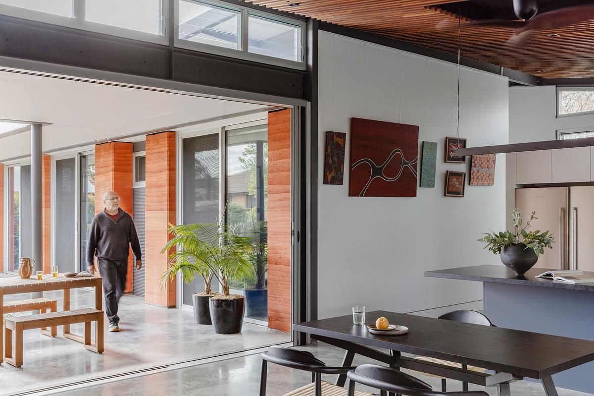 Rammed Earth Walls and Passive Design Makes Every Season a Breeze