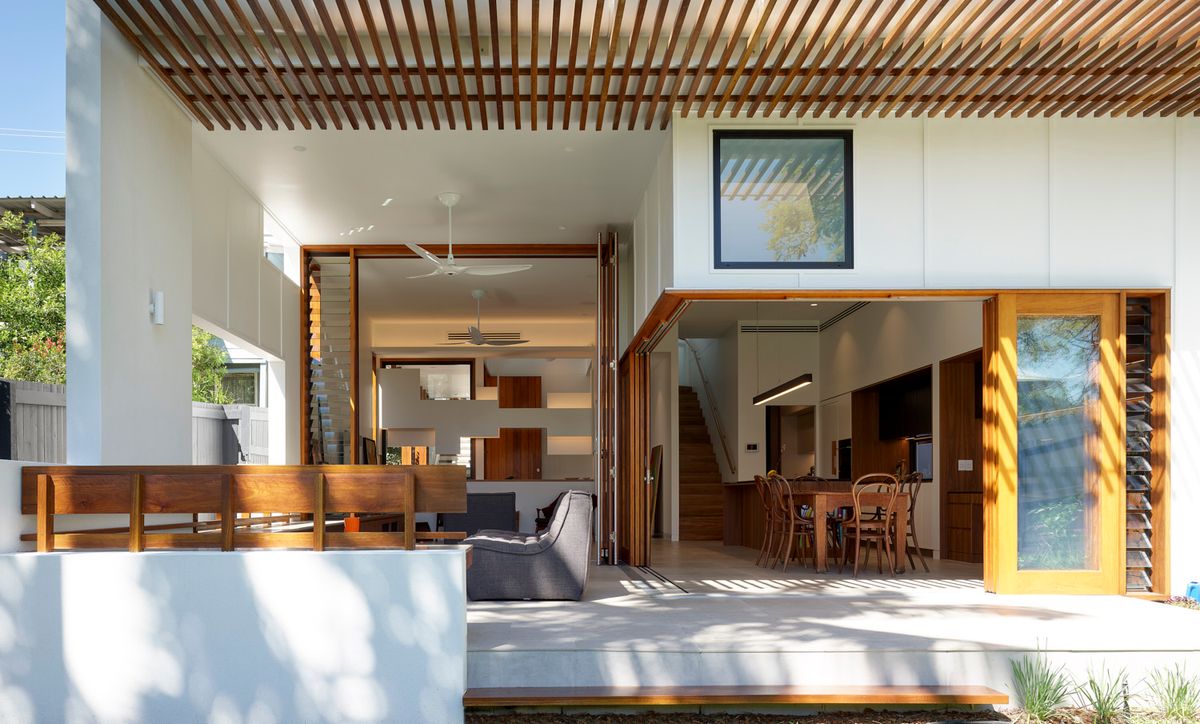 This modern Queenslander has a surprise behind its unassuming facade