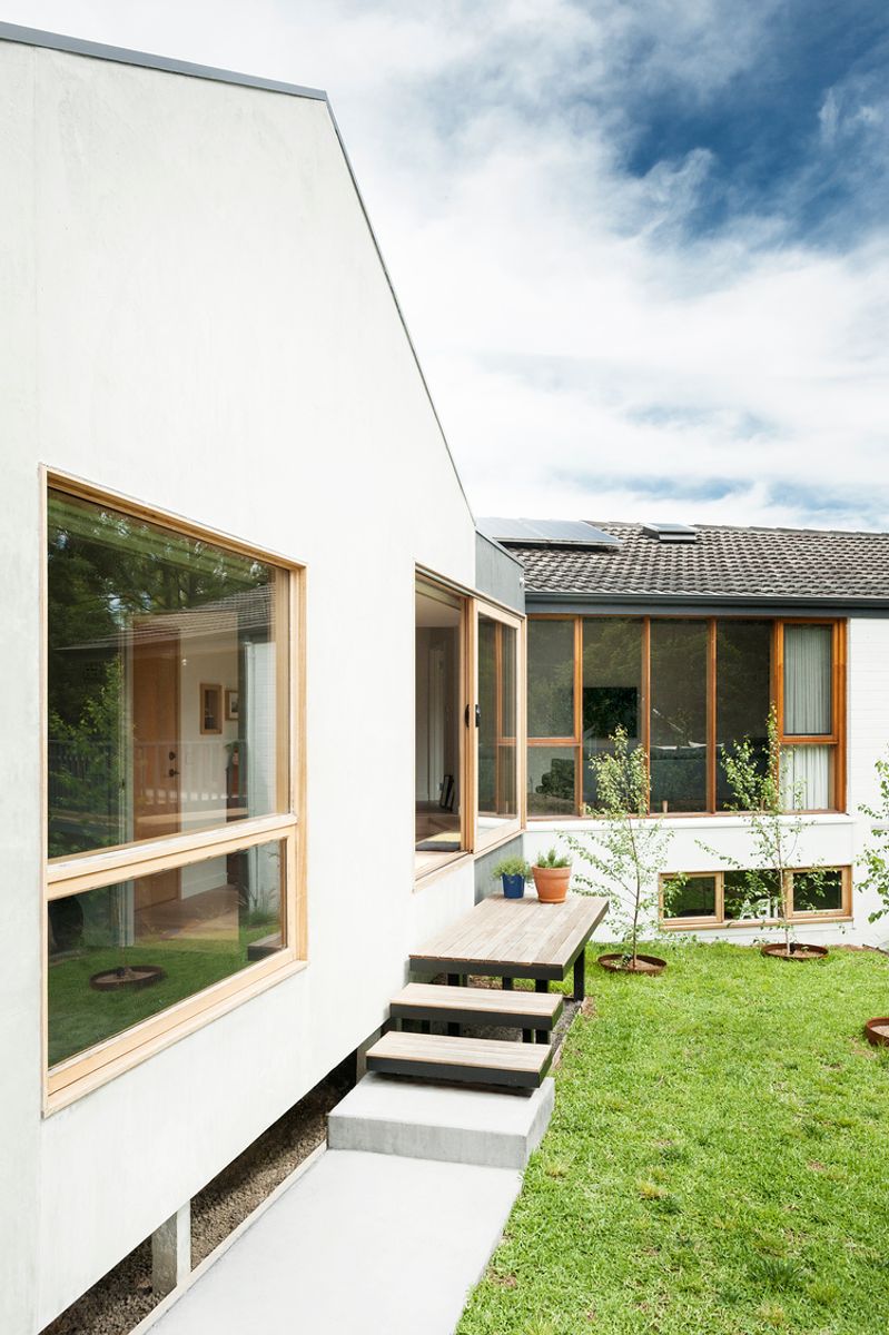 Unconventional Front Addition Compliments and Contrasts Original Home