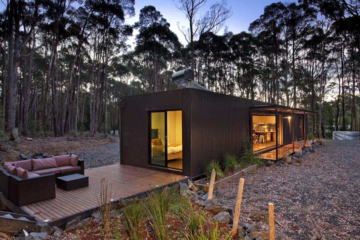 A Perfectly Proportioned Prefab Cabin Secluded in a Forest Clearing