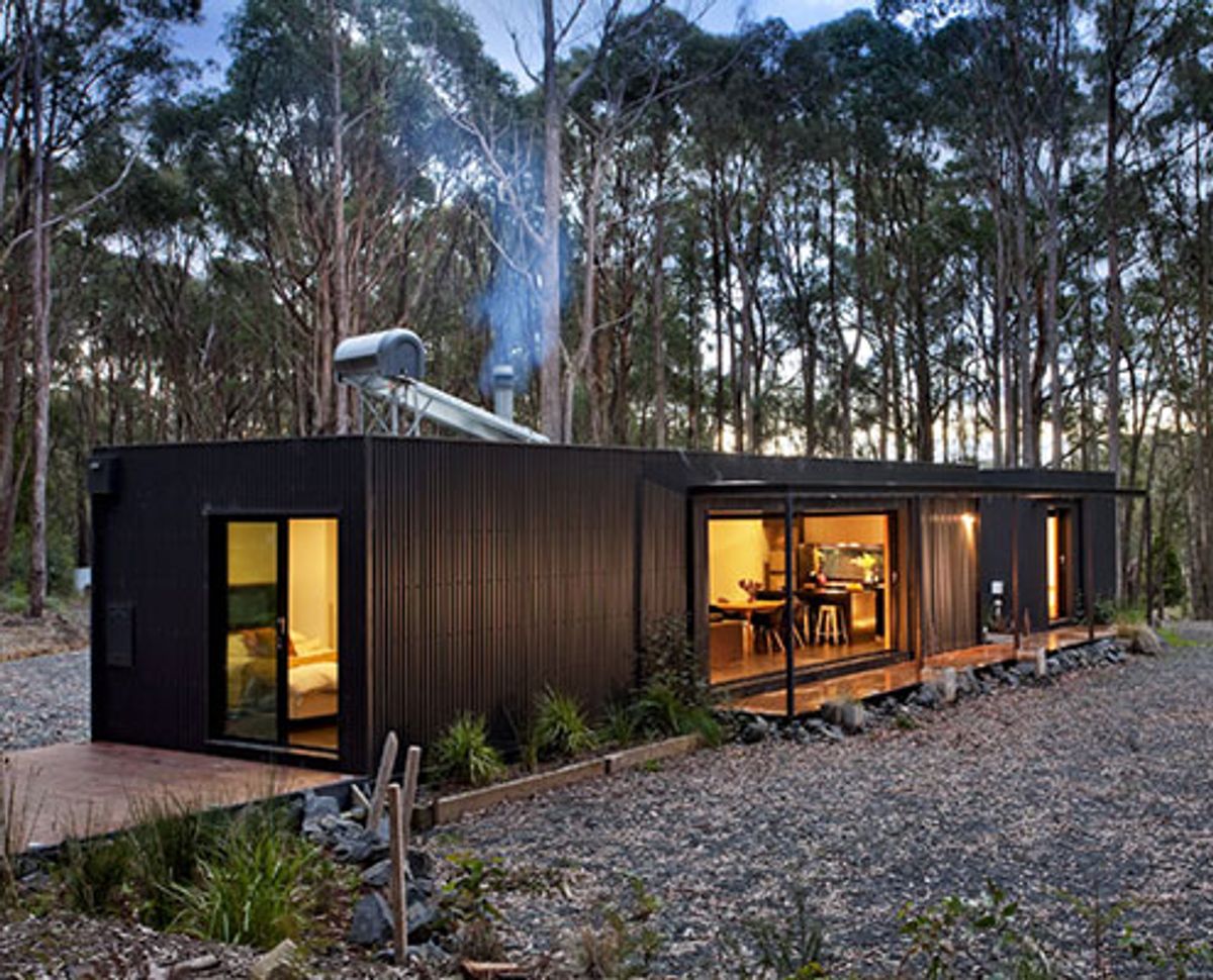 A Perfectly Proportioned Prefab Cabin Secluded in a Forest Clearing