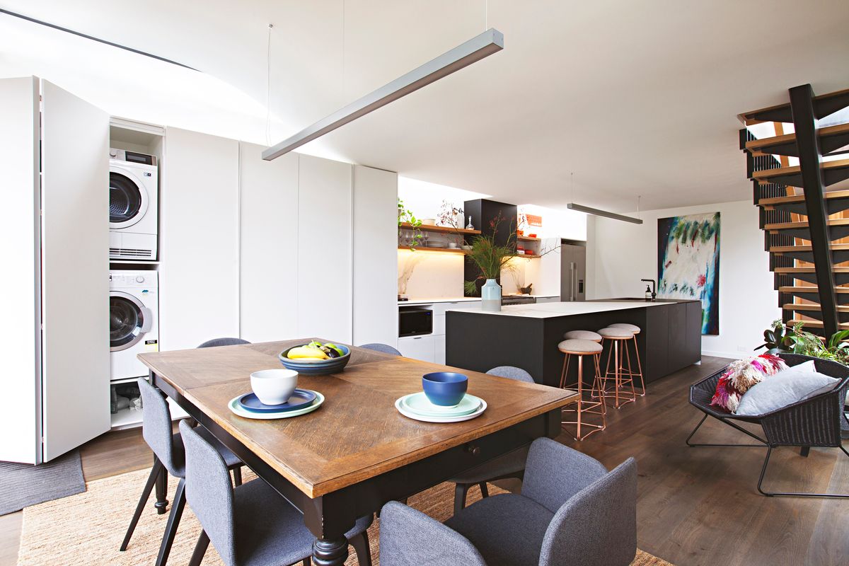 Curving and Perching Overhead, This Addition is Playful and Light