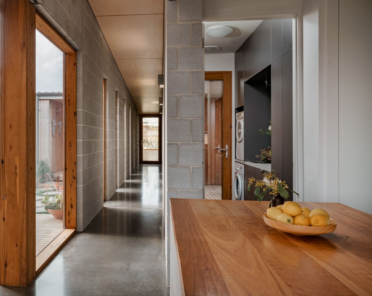 Courtyard design creates a sunny, yet protected, coastal home