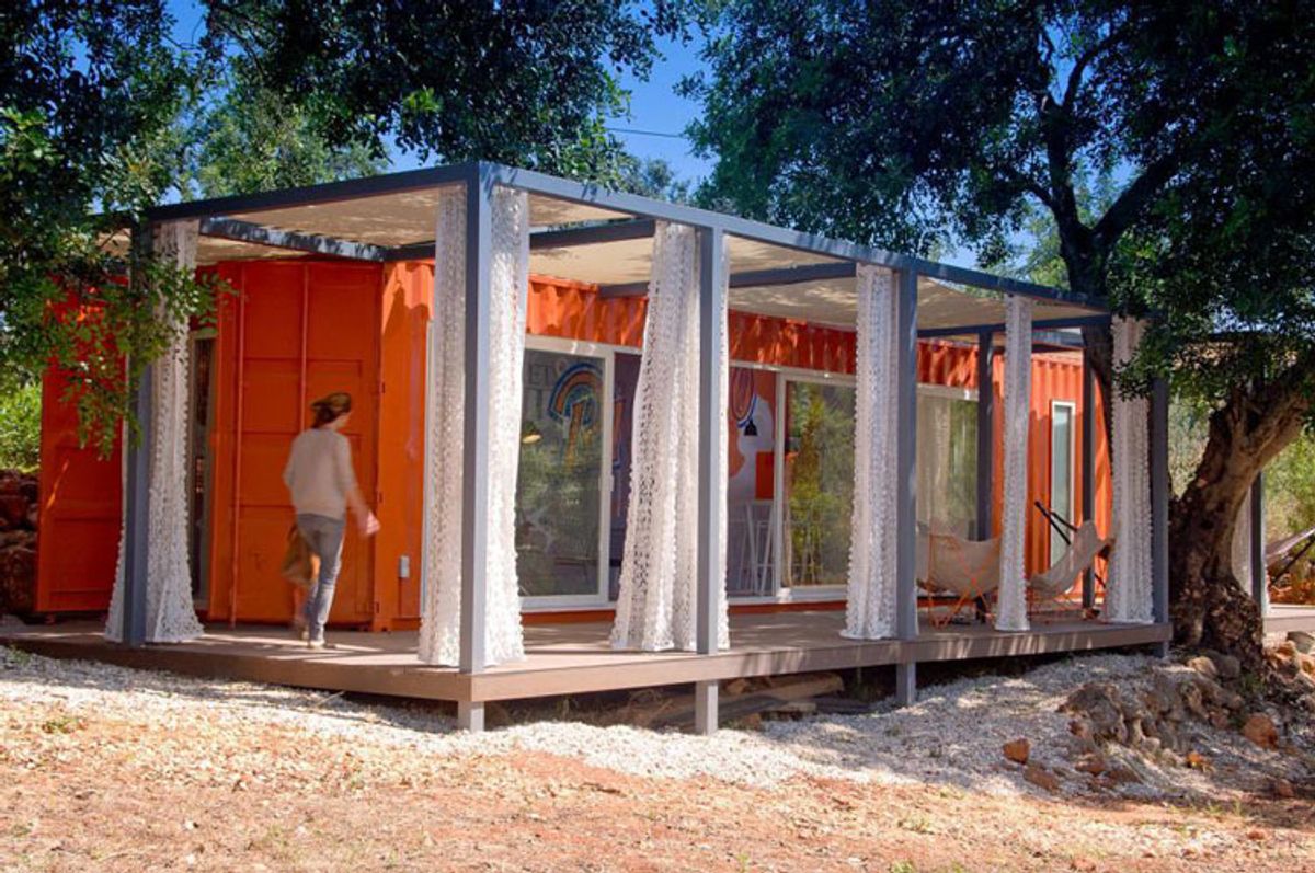 Rusty Shipping Container Transformed into a Glamorous Guest House