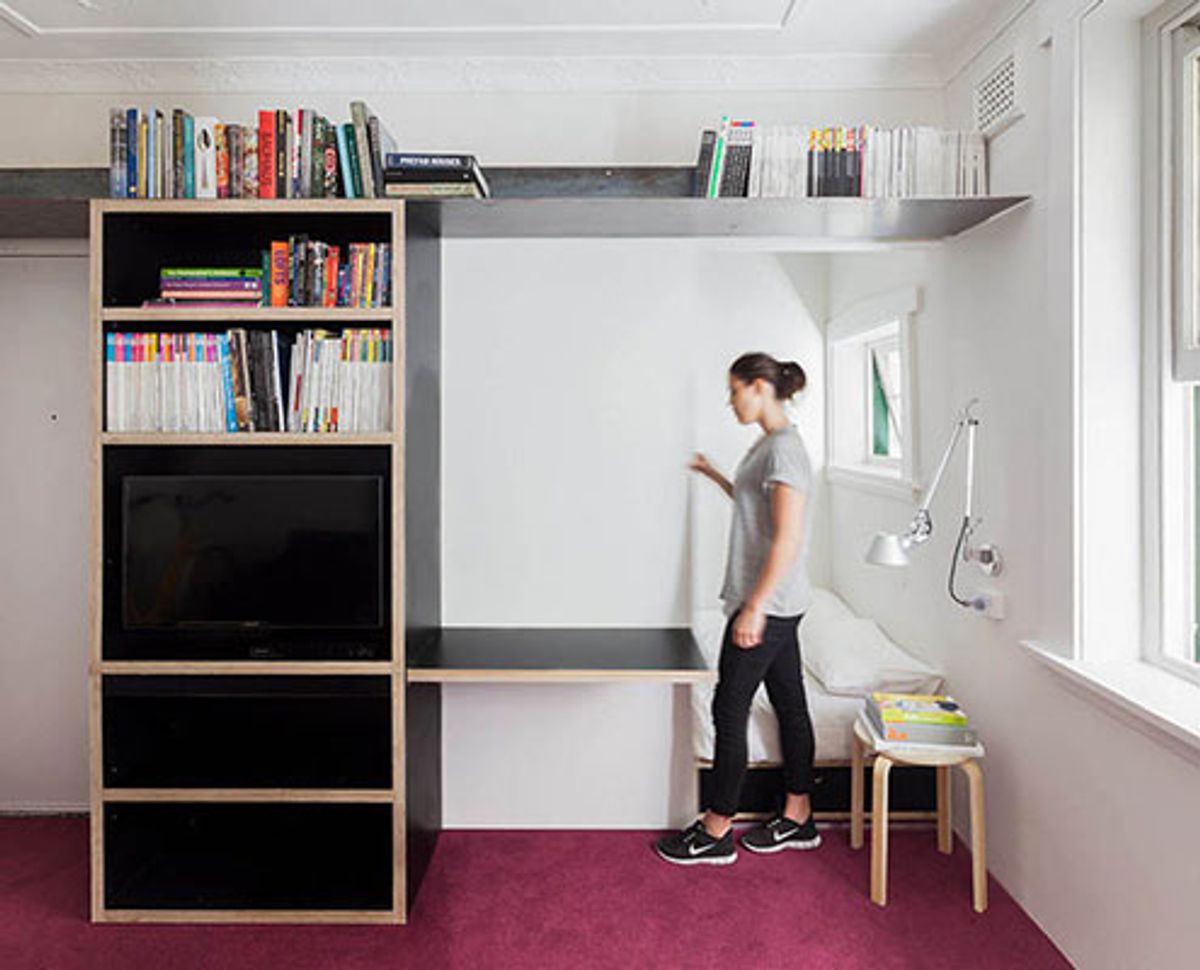 There's a Bedroom Tucked Behind that Sliding Wall!