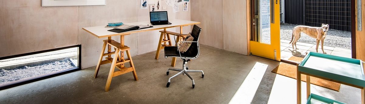 Industrial Home/Studio Compliments Illustrator's Punchy Aesthetic