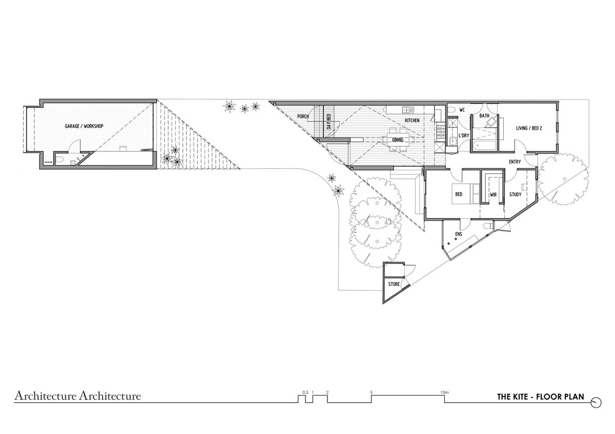 Homes and Kite-Shaped Don't Often Go Together But It Works Here