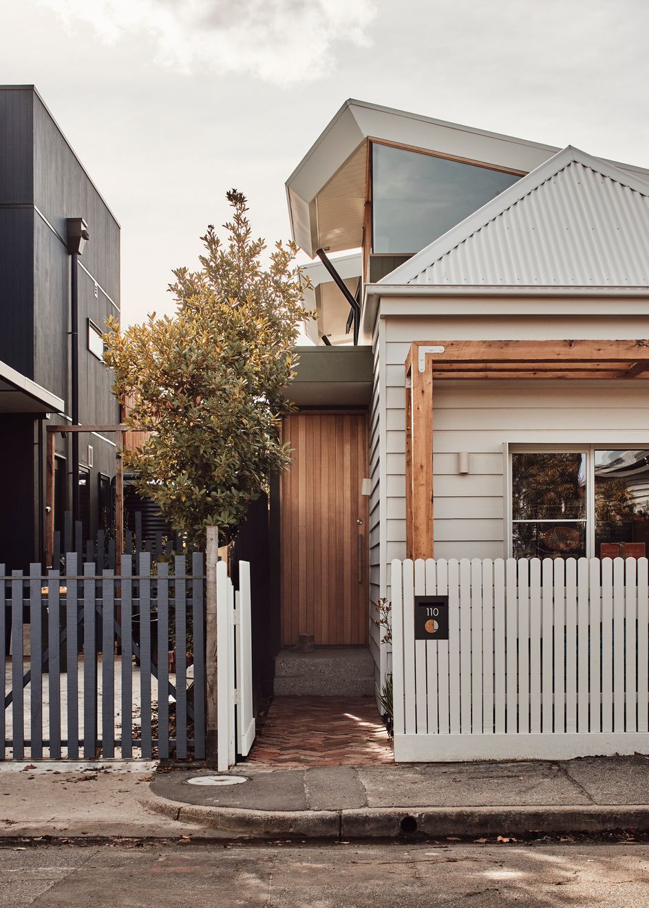 An intricate roofline, folded like origami, grabs light and views