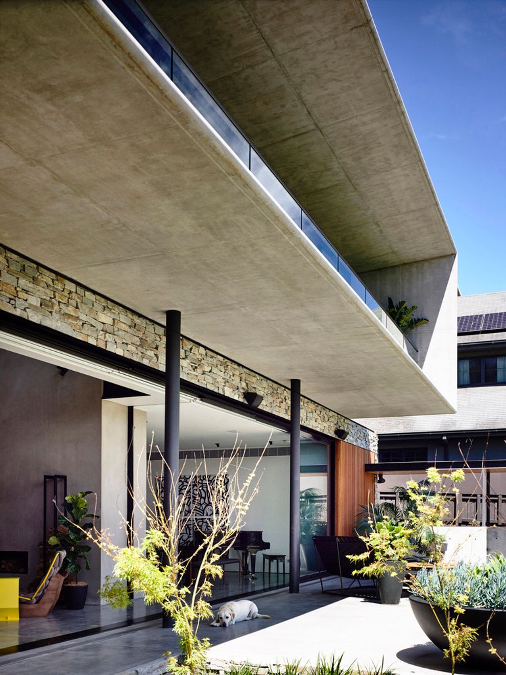 Concrete House's Tapered Form Frames the View