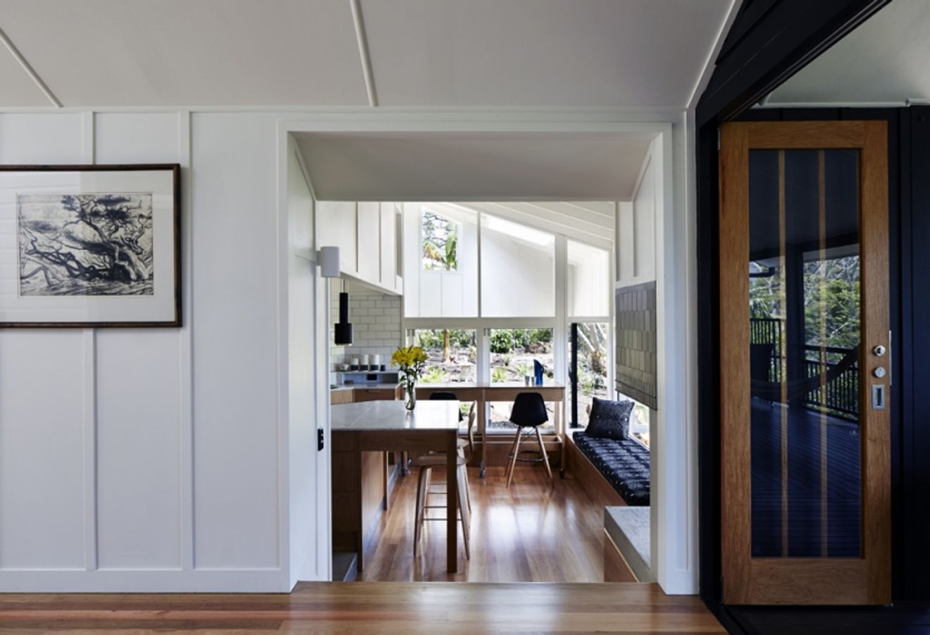 A New Triangular Kitchen Extension Creates New Informal Living Area