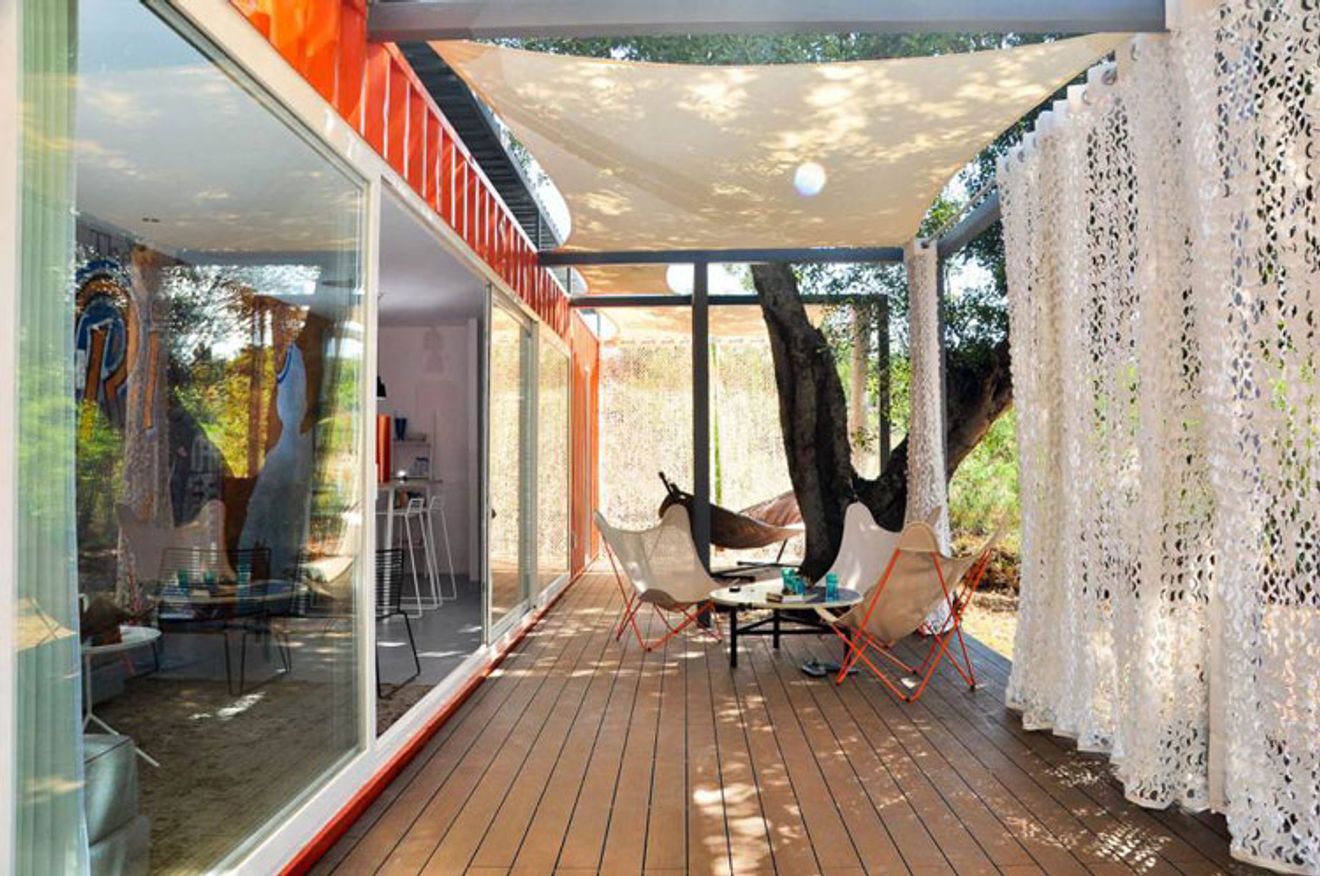 Rusty Shipping Container Transformed into a Glamorous Guest House