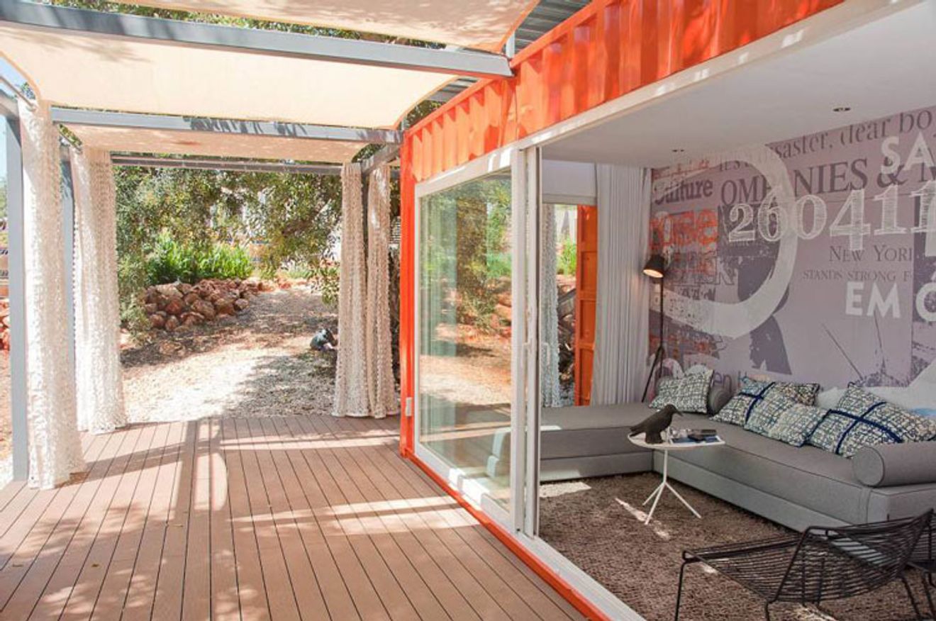 Rusty Shipping Container Transformed into a Glamorous Guest House