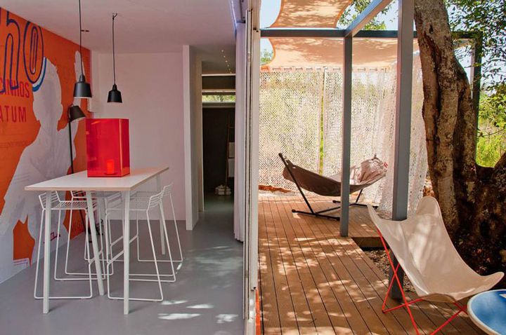 Rusty Shipping Container Transformed into a Glamorous Guest House