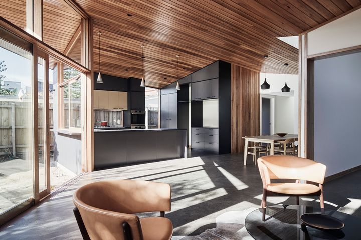 Dramatic Timber Ceiling Soars Over This New Addition