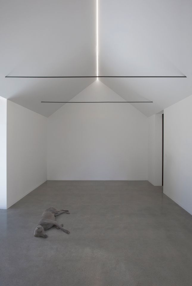 Modern Barn Outside, Minimal Studio and Gallery Space Inside