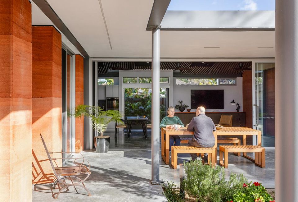 Rammed Earth Walls and Passive Design Makes Every Season a Breeze