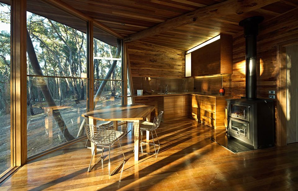 Trunk House: Modern Bush House Built With Trees From Site